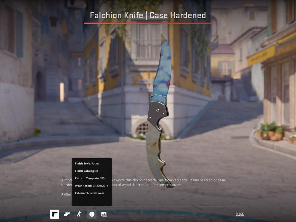 Falchion Knife | Case Hardened Blue Gem Pattern Guide