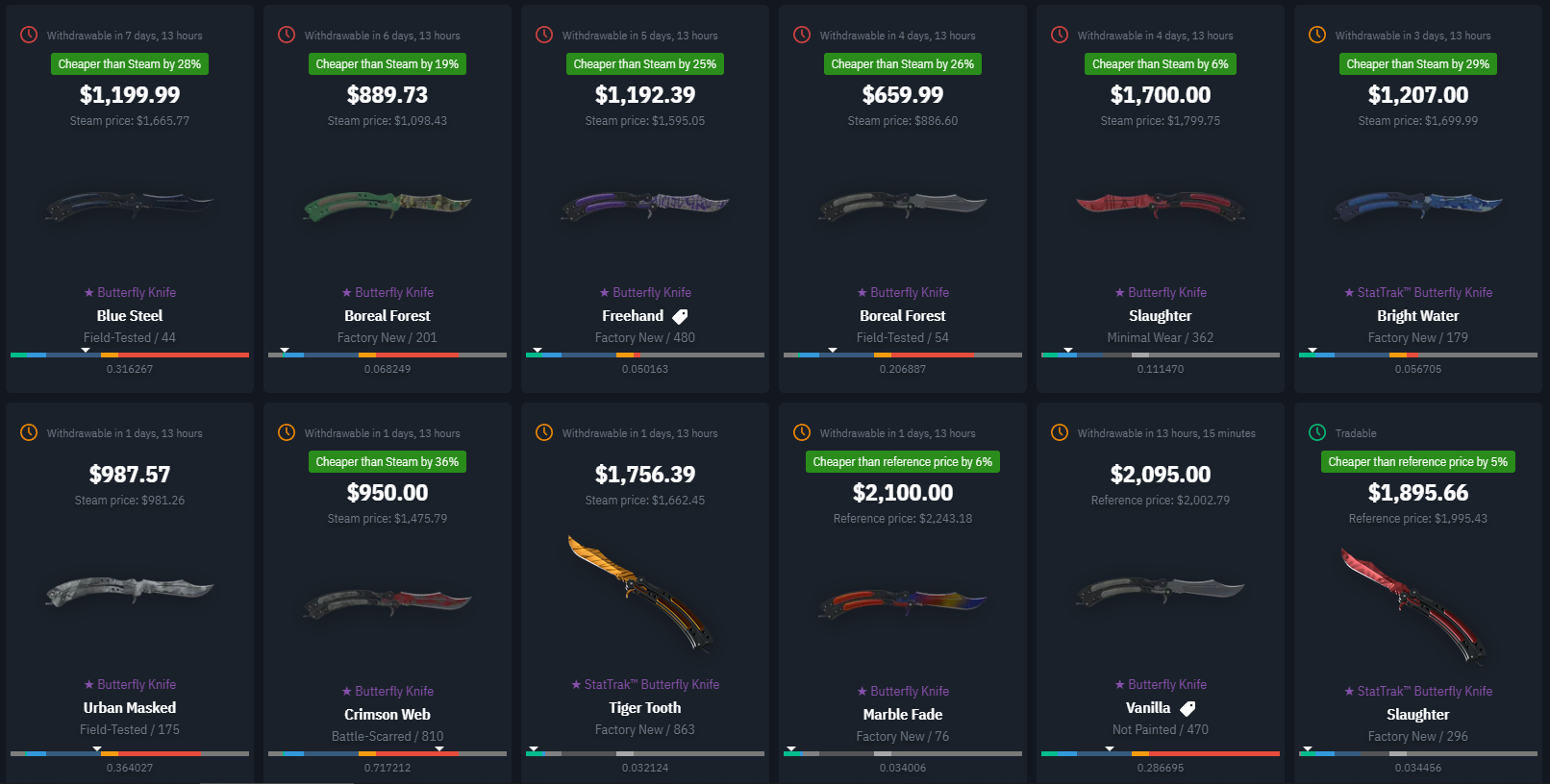 All Butterfly Knife Skins in CS2